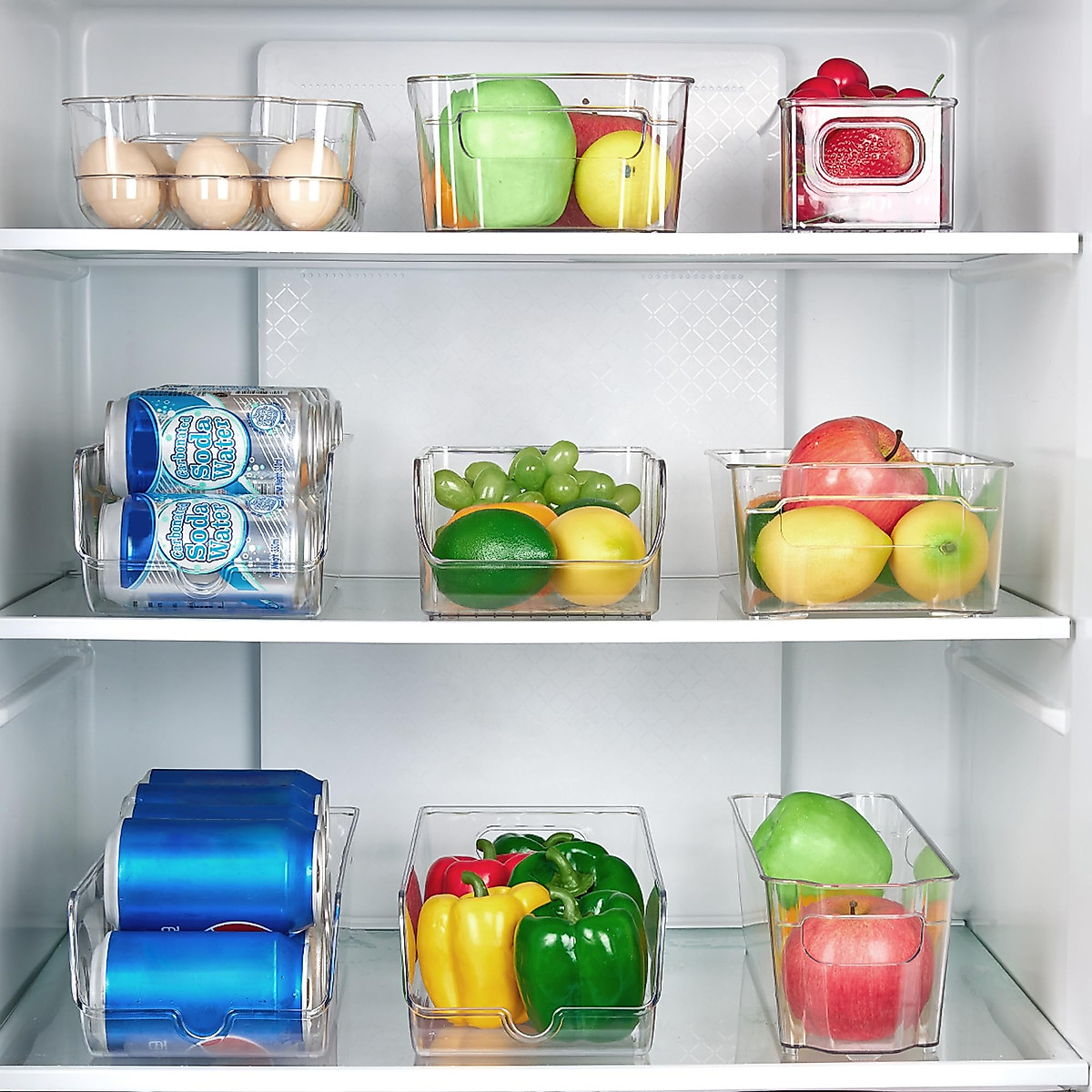 Vtopmart 4 Pack Soda Can Organizer for Refrigerator, Fridge Drink Can Holder for Pantry, Fridge Can Dispenser, Can Organizer Bins Clear