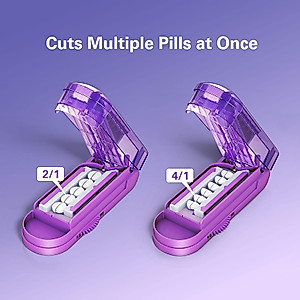 DEPAD Pill Cutter Splitter for Cutting Multiple Pills, Adjustable Pill Cutter Splitter for Small and Tiny Pills with Accurate Pill Alignment, Pill Cutter for Small or Large Pills with Sharp Safe Blade