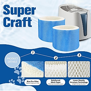 Funmit Humidifier Filters Replacement for Honeywell Humidifier Filter HAC-504 HAC-504AW and Honeywell Filter A, Replacement for Honeywell HCM-350 HCM-500 HCM600 Cool Mist Humidifiers, 6 Pack, Blue