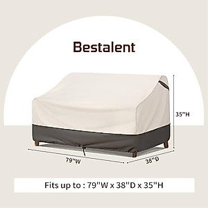 Bestalent Patio Furniture Covers Waterproof,Outdoor 3-Seater Sofa Cover Fits up to 79W x 38D x 35H inches