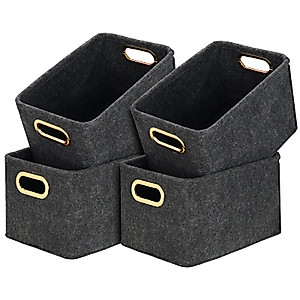 Set of 4 Collapsible Fabric Storage Cubes Organizer Shelf Basket Storage Bins Bag Basket Container