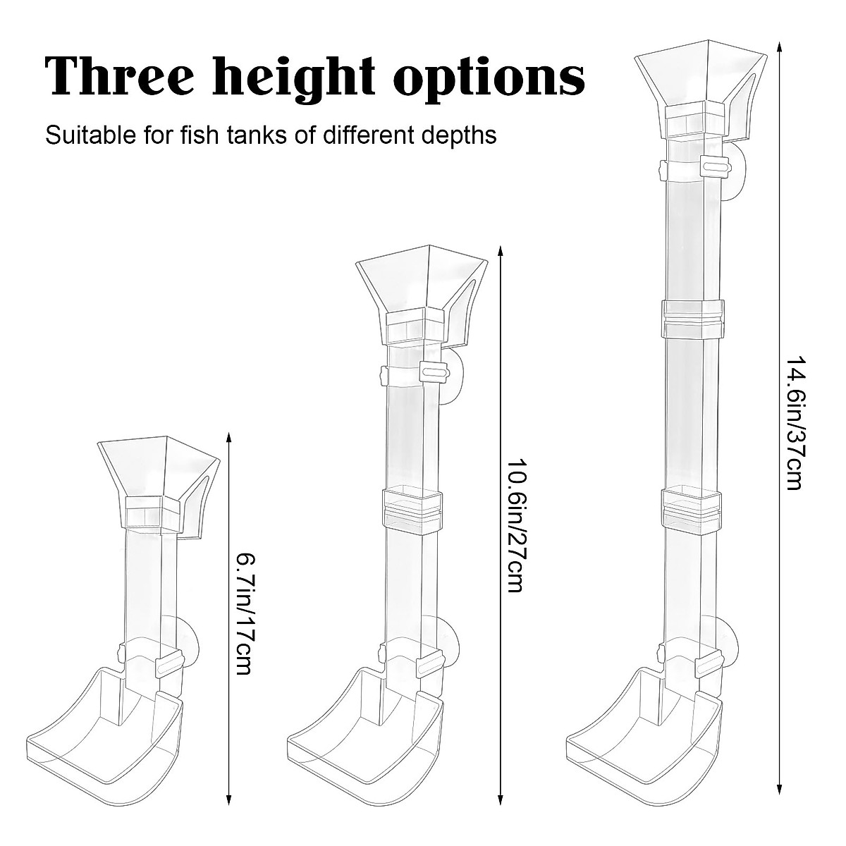Rainmae Aquarium Fish Shrimp Feeding Dish Set, Transparent Aquarium Fish Feeder Tube Kit, Fish Tank Feeding Supplies with Cleaning Brush Aquarium Fish Tank Feeder and Preventing Food Scattering