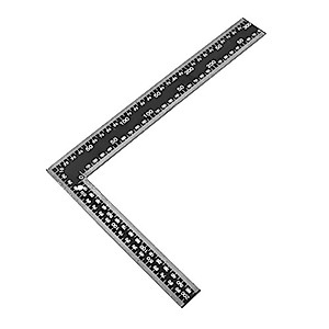 Driak Black 2pc Metal L Shaped Metric Square Carpenter Square 0-30cm 0-20cm Measuring Range Metal Framing Square Square Ruler for Accurate Cutting, Trimming, Slicing and Measuring