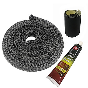 Protalwell Wood Stove Gasket, 7/8" Wood Stove Door Gasket Kit, Gasket Rope Replacement for Stove or Fireplace Doors, Grey Color Fiberglass Gasket