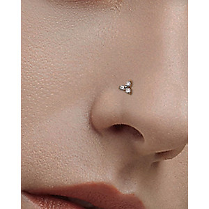 MODRSA Nose Rings Nose Rings Hoops Nose Ring Surgical Steel Nose Piercings Jewelry Double Hoop Nose Rings for Women Silver Nose Rings 20 gauge