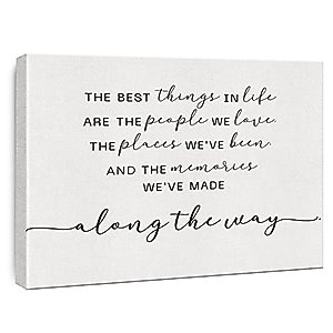 Inspirational Canvas Wall Art the Best Things in Life Canvas Print Framed Motivational Painting Artwork Ready to Hang Home Wall Decor 15x11.5 Inches
