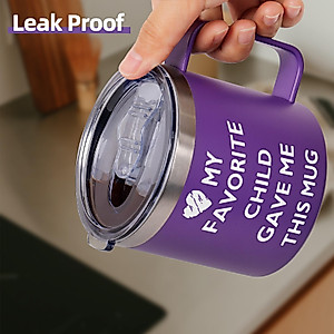 Fanunny Best Mom Gifts from Son, Daughter, Thank You Inspirational Gift for Women, Ideas Birthday Christmas Mothers Day Present, Purple Coffee Mug Cup with Handle