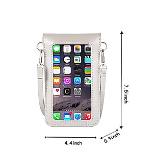 Small Crossbody Cell phone Purse for Women, Touch Screen Cellphone Bag Shoulder Handbag Card holder Wallet (Red)