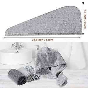 Laluztop 3 Pack Hair Towel Wrap for Women, Ultra Soft Hair Drying Towels, Anti-Frizz & Super Absorbent Hair Turban, Suitable for Curly, Long & Thick Hair