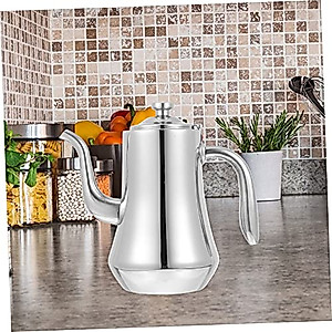 PAMINGONO 1pc Kettle Oil Dispenser Coffee Espresso Maker Coffee Dispenser Japanese Teapot Coffee Pot Coffee Maker for Camping Vinegar Espresso Machines for Home Stainless Steel Grey