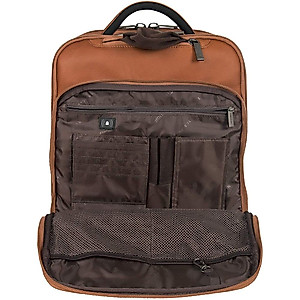 Kenneth Cole REACTION Manhattan Commuter Slim Backpack 16" Laptop Computer & Tablet Travel, Business, Work, School Bookbag, Cognac, Colombian Leather
