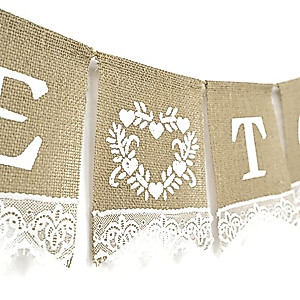 HUIHUANG 3 Pieces Bride to Be Banner Burlap Bridal Shower Banner Miss to Mrs Banner Rustic Burlap Lace Bunting Banner Bride To Be Sign For Bridal Shower Engagement Party Decorations Favors