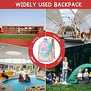 CAMTOP Backpack for Girls Kids School Backpack with Lunch Box Preschool Kindergarten BookBag Set (Tie Dye Yellow)