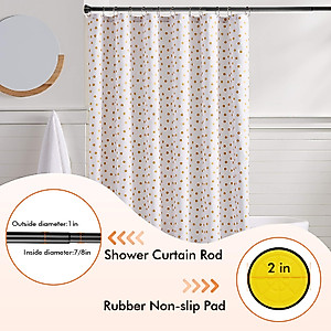 Shower Curtain Rod 31-80 in Adjustable Curtain Rod No Drilling Black Tension Shower Rod Stainless Steel for Bathroom Room Divider