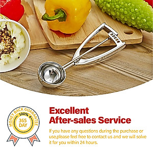 Cookie Scoop Set of 3 - Ice Cream Scoop with Trigger Include 1.5 Tbsp / 2.8 Tbsp / 5.4 Tbsp - 18/8 Stainless Steel Heavy Duty Cookie Dough Scoop for Baking Melon Baller Meatball Cupcake Muffin