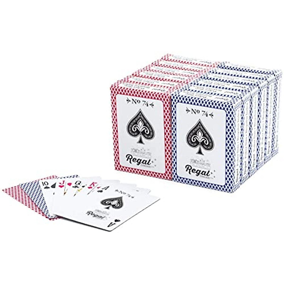 Regal Games - Bulk Playing Cards -2 Sets of 6-Red and Blue-12 Pack - Poker Size, Standard Index -for Blackjack, Euchre, Canasta Card Game - Perfect for Large Events, Bulk Purchasing