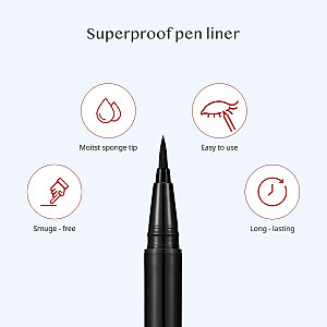 CLIO Waterproof Pen Liquid Eye Liner, Precision Tip, Long Lasting, Smudge-Resistant, High-Intensity Color (Brown, Pack of 1)