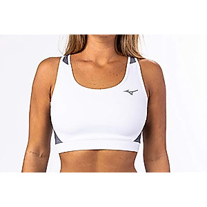 Mizuno Women's Alpha Mesh Back Bra, White-Grey, Medium