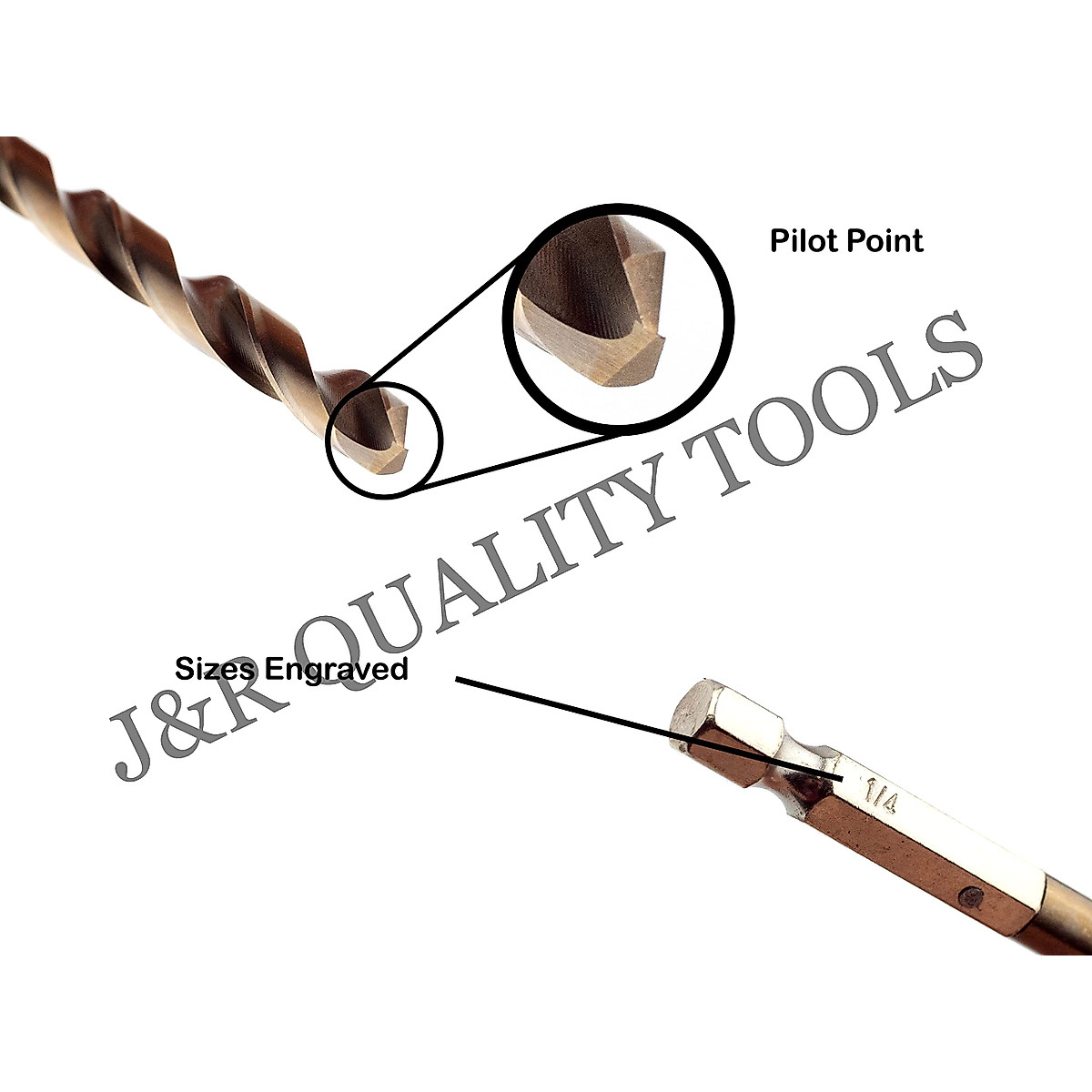 VCT 13pc hex Shank Cobalt Drill bit Set Quick Change 1/16" - 1/4"