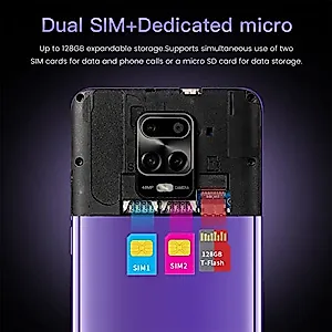 Zerodis Smartphone, 4800mAh Front Battery 2MP Rear 5MP US 100240V 2.4G 5G WiFi Mobile Phone for Calling ()