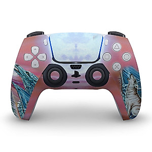 Head Case Designs Officially Licensed Ed Beard Jr Moon Song Wolf Moon Dragons Vinyl Faceplate Gaming Skin Decal Compatible With Sony PlayStation 5 PS5 Digital Edition Console and DualSense Controller