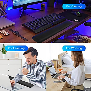 Keyboard Wrist Rest + Mouse Pad + Mouse Wrist Rest Support Set, Memory Foam, Easy Typing Pain Relief, 3Pcs Keyboard Mouse Pad Set for Computer, Laptop, Home & Office (SKK-330)