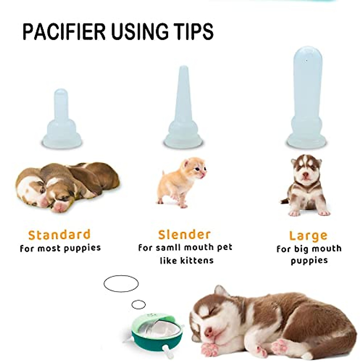 Pethumor Puppy Feeders for Multiple Puppies,4 Teats Feeder for Nursing Milk Feeder Puppy Kitten Nursing Station,180 ml Silicone Baby Pet Bubble Milk Bowl Feeder with Nipples