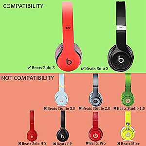 Replacement Earpad Cover, Ear Cushion Pads Compatible with Solo 2.0 3.0 Wireless Headphones by Dr. Dre 1 Pair (Light Pink)