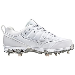 Mizuno womens 9-spike 9 Spike Swift 7 Low Metal Softball Cleat, White, 8.5 US