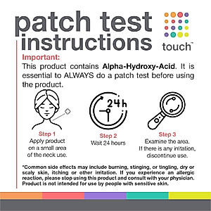 TOUCH 20% Glycolic Acid Pads Exfoliating And Resurfacing AHA Peel Face Wipes - Great for Dullness, Pores, Scars, Fine Wrinkles, Uneven Skin Tone & Texture, 50 Count