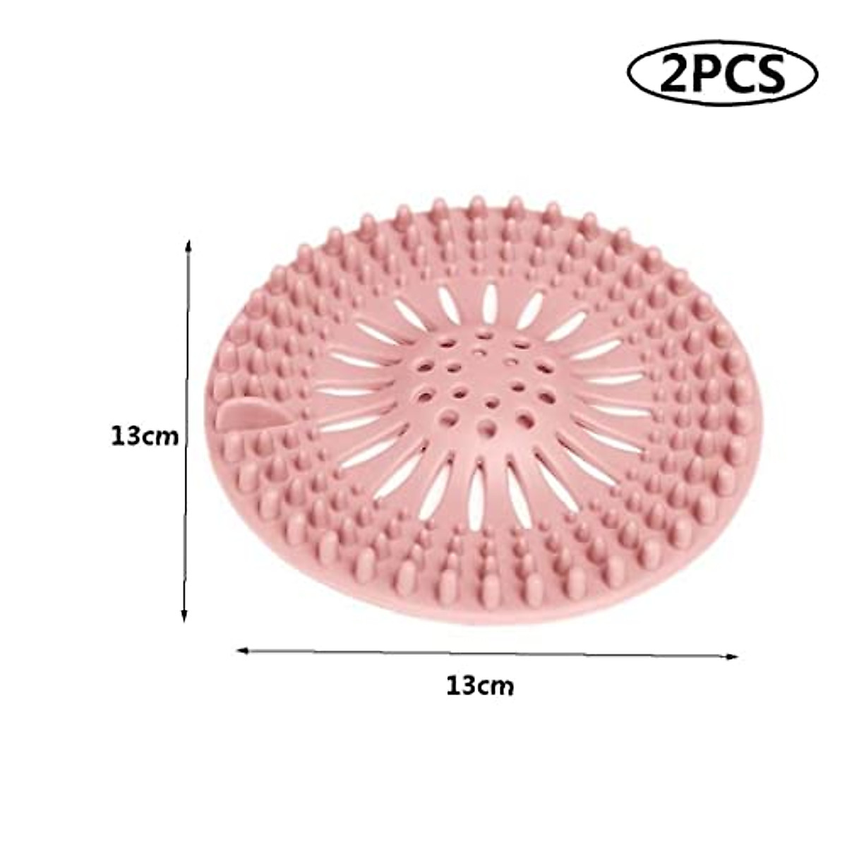 Ruluti 2pc Sink Sewer Filter Silicone Floor Drain Strainer Water Hair Stopper Bath Catcher Shower Cover Kitchen Bathroom Anti Clogging