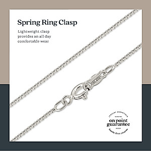 KEZEF Sterling Silver Necklace for Women Italian Box Chain Necklace 0.7mm 925 Sterling Silver Necklace for Women Men Sterling Silver Necklace for Women - Made in Italy | Length 16" - 36"