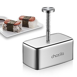 Choxila Musubi Mold Stainless Steel, Non Stick Spam Musubi Mold Musubi Maker Press Kit Onigiri Mold for Kids Bento Picnic Sushi DIY