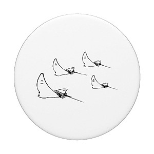 Eagle rays diving in groups formation - sea manta rays PopSockets Swappable PopGrip