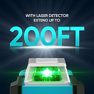 Laser Level, Elikliv Laser Level 360 Self Leveling, 200Ft Green Laser Level Lines Tool, 4x360° Cross Line Laser, Self Leveling Laser Level for Construction＆Picture Hanging,Rechargeable Batterie(16Hrs)