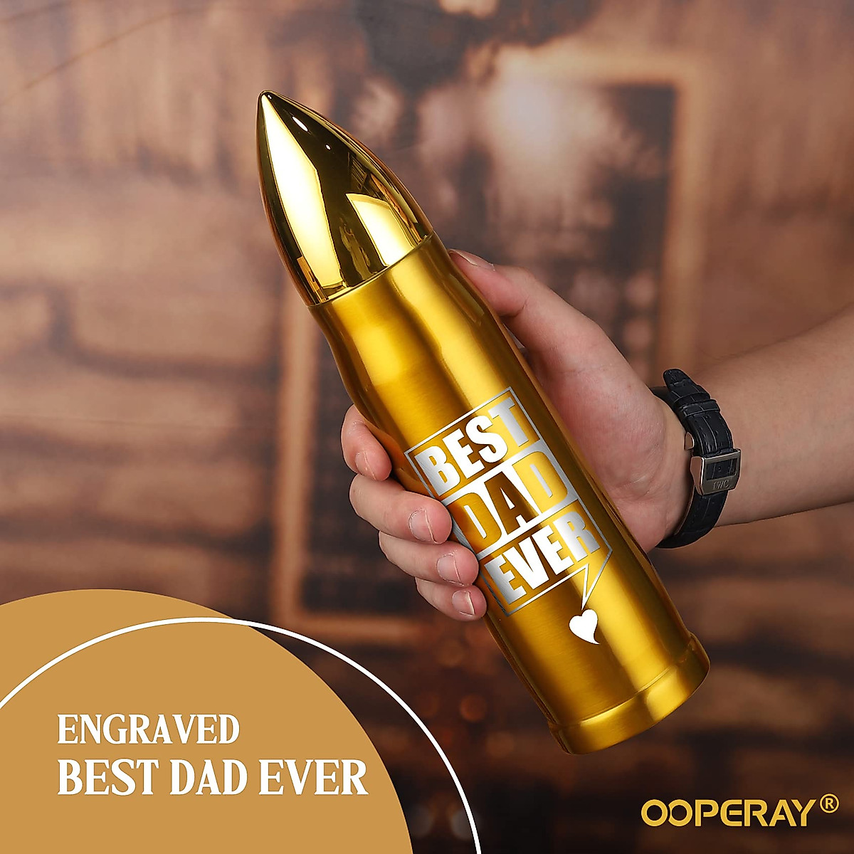 OOPERAY Gifts for Dad, Tumbler 17oz, Fathers Day Dad Gifts from Daughter Son, Birthday Christmas Stocking Stuffers Gifts for Dad, Dad Gifts from Kids
