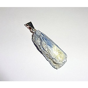 Sublime Gifts 1pc Raw Blue Kyanite with Mica Rough Natural Premium Quality Free Form Pendant with Bail Loop