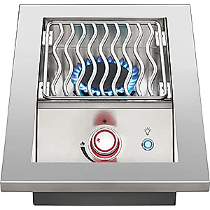 Napoleon Built-In Component - BIB10RTPSS - Single Drop-In Range Style Burner, 10-inch, BBQ Grill, Marine Grade Stainless Steel, Natural Gas, 10-inch Burner, JETFIRE™ Ignition, Easy To Light