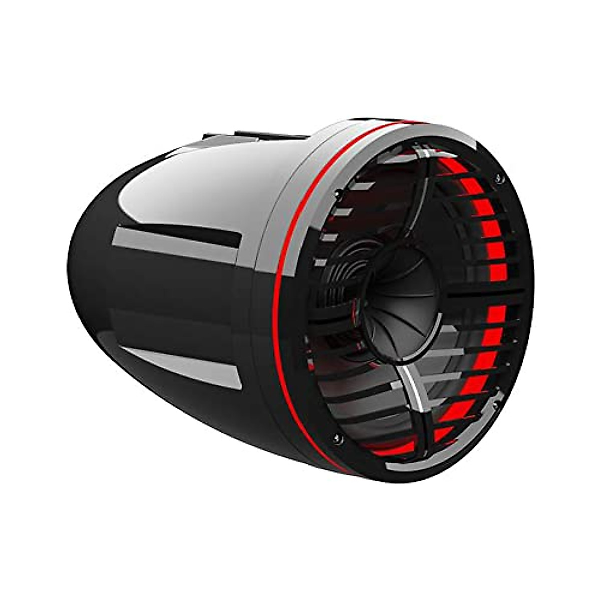 Wet Sounds REV 10 HD 10" Horn Loaded Compression Driver Tower Speakers with XW Grills & Stainless Swivel Clamps, 300 Watts RMS, Black, Pair