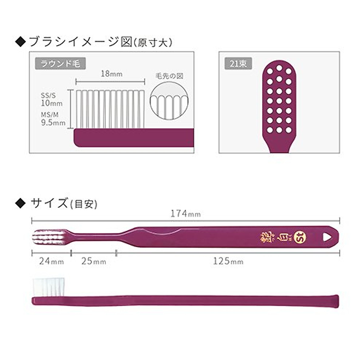 艶白 Soft Compact Toothbrush for Adults & Teenagers, Slim Head End Rounded BPA Free Bristles, Made in Japan, Pack of 4, Assorted