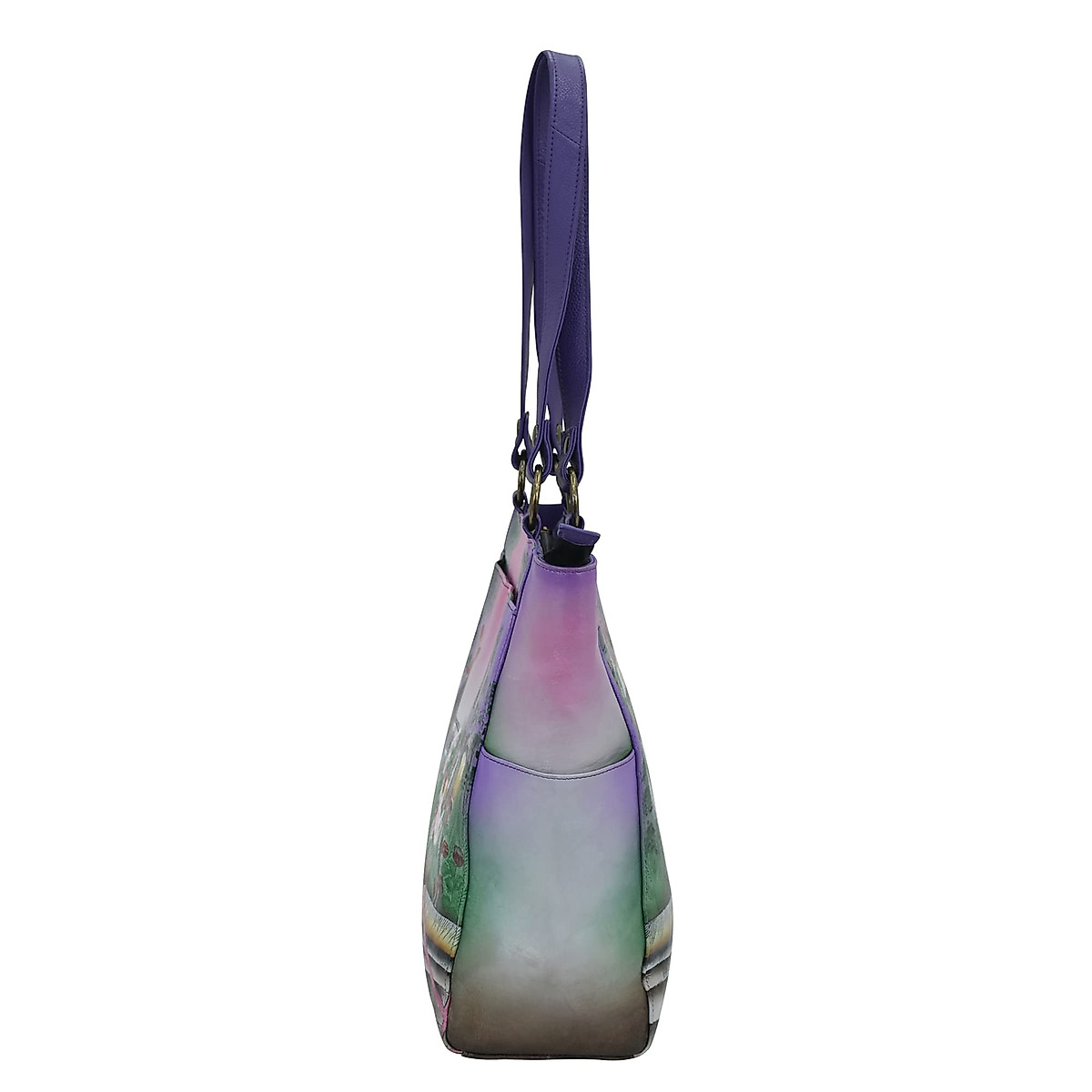 Anna by Anuschka Women's Hand Painted Genuine Leather Large Shoulder Tote - Paris Sunrise