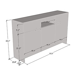 Meble Furniture Glam 57" Sideboard