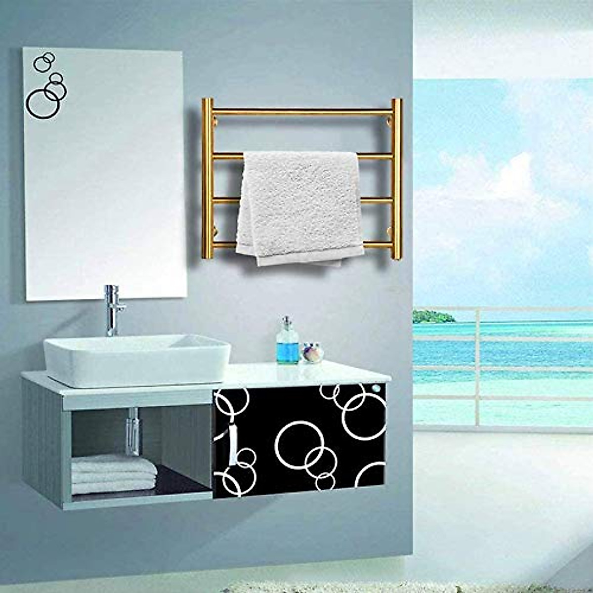 Bathroom Towel Warmer Electric Heated Towel Rack, Electric Heated Towel Drying Rack, 10-Bar Wall Mounted Towel Warmer with Timing Function, 304 Stainless Steel Polished Heated Towel Rail for Bathroom,