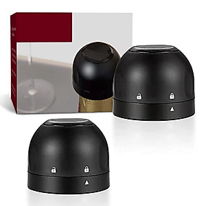 FMLBRDS Champagne Stopper Wine Bottle Stopper plug Reusable Plastic Leak Proof Seal Champagne Saver for Champagne,Cava,Prosecco&Sparkling Wine 2 Pack Black