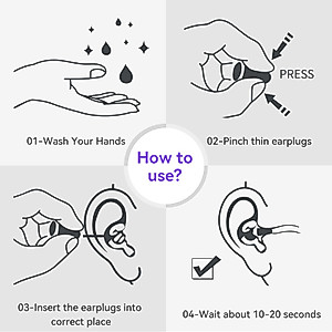 TASTORY Foam Ear Plugs, 60Pair 38dB Soft Earplugs for Sleeping, Noise Reduction Earplugs for Hearing Protection, Noise Cancelling for Shooting, Snoring, Studying, Travel, Concerts, Work