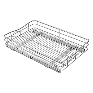 IZLIF Pull Out Cabinet Organizer Heavy Duty Pull out Drawers for Kitchen Cabinets, Pull Out Shelves for Base Cabinet Organization in Kitchen Bathroom Pantry 14 x 21 inch for At Least 15” Cabinet Opening ,Chrome Finish