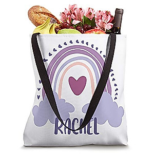 Rachel Personalized Custom Name Rainbow Cute Colorful Tote Bag