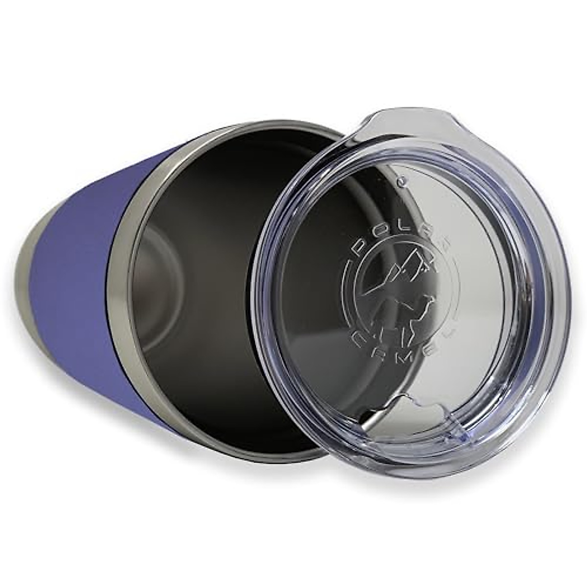 LaserGram 20oz Vacuum Insulated Tumbler Mug, Compass Rose, Personalized Engraving Included (Faux Leather, Dark Purple)