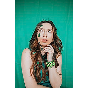 BSJELL 5 Pack Beaded Bracelet Stackable Christmas Thanksgiving St. Patrick’s Day Valentine's Day Beaded Stretch Bracelet Holiday Charm Bracelets Festive Jewelry Gifts for Women (Green)