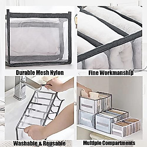 ApTimcity Wardrobe Clothes Organizer, 9 Grid Washable Closet Organizer for Clothing with Compartment Storage Box,Foldable Wardrobe Closet Drawer Bin for T-Shirt (Black)